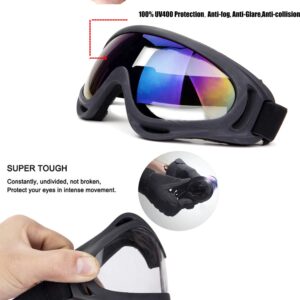 CAREONLINE Safety Ski Goggles, Unisex Snow Snowboard Safety Glasses Anti-Fog UV Protection