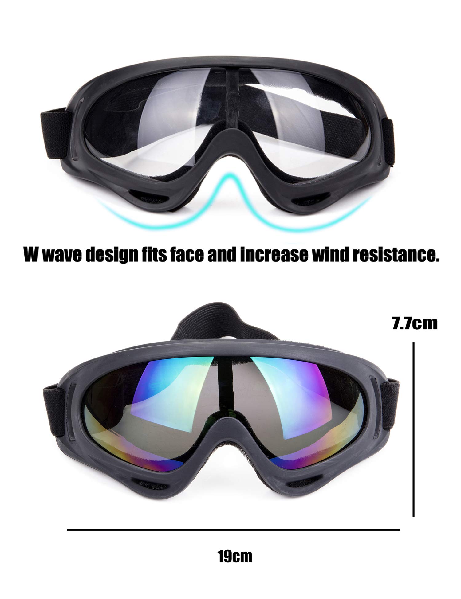 CAREONLINE Safety Ski Goggles, Unisex Snow Snowboard Safety Glasses Anti-Fog UV Protection