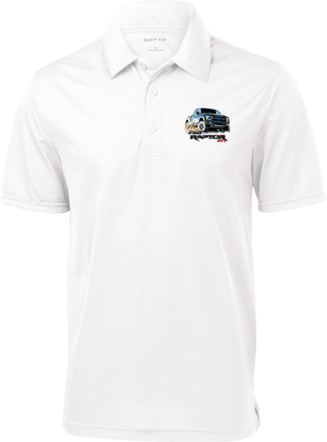 Ford F-150 Raptor Pocket Print Textured Polo, White 4XL