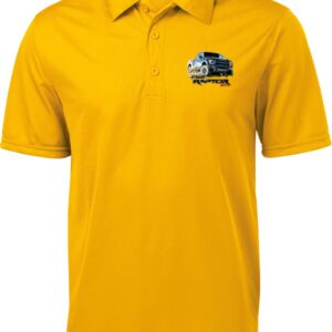 Ford F-150 Raptor Pocket Print Textured Polo, Gold Small