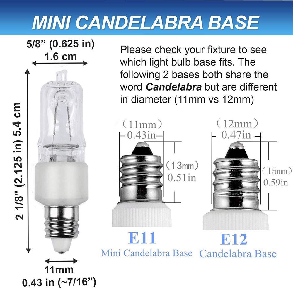 Vinaco E11 Bulb, JDE11 120v 75w Halogen Light Bulbs T4 E11 Bulb with E11 Mini Candelabra Base, High Output 1150lm E11 Halogen Bulb, 4PCS E11 Light Bulb with Warm White