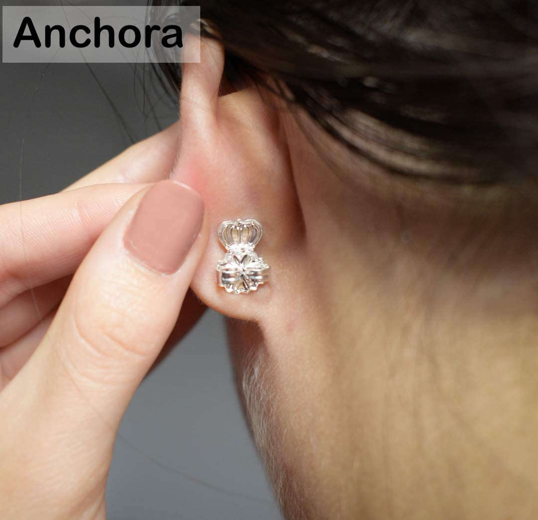 ANCHORA Original Earring Backs for Droopy Ears | Earring Lifters for Heavy Earring | Earing Lifter Backs Backs | Earlobe Secure