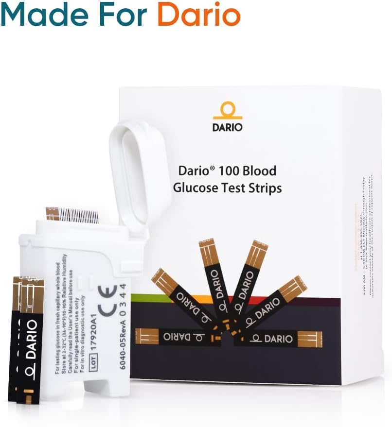 Dario 100 Blood Glucose Test Strips - Use only with Dario Monitor (25 Pack x 4)