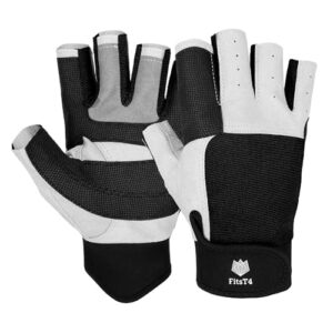 FitsT4 Sports Sailing Gloves 3/4 Finger and Grip Great for Sailing, Yachting, Paddling, Kayaking, Fishing, Dinghying Water Sports for Men and Women Black M