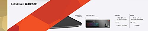 SteelSeries QcK Edge - Cloth Gaming Mouse Pad - stitched edge to prevent wear - optimized for gaming sensors - size XL