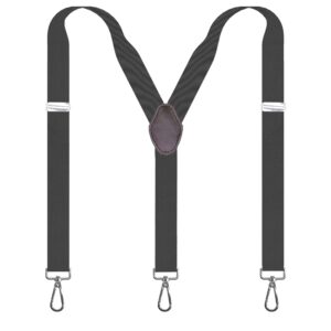 supsuspen y-back suspenders 1.4'' heavy duty braces&3 swivel hooks on belt loops