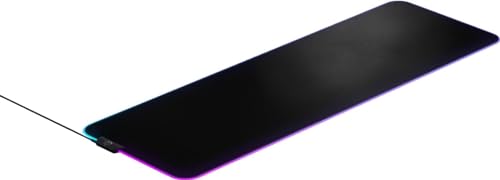 SteelSeries Gaming Mouse Pad 2 Zone RGB Illumination 9cm x 30cm x 0.4cm QcK Prism Cloth XL Black