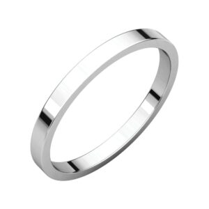 platinum 2mm flat bridal wedding ring band size 5.5