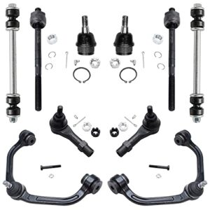 detroit axle - front end 10pc suspension kit for ford ranger mazda b2300 b2500 b3000 b4000, 2 upper control arms 2 lower ball joints inner & outer 4 tie rods 2 sway bar links replacement