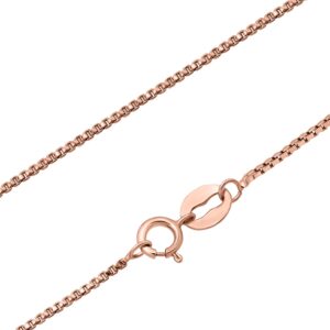 sea of ice chain necklace 925 sterling silver with rose gold chain & ring clasp closure, italian box necklace chain necklace for women & men, rose gold necklace, 18"