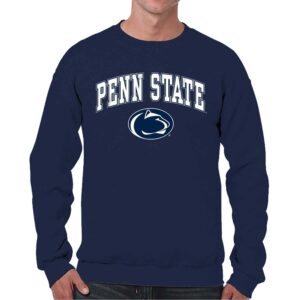 campus colors adult arch & logo soft style gameday crewneck sweatshirt (penn state nittany lions - navy, medium)