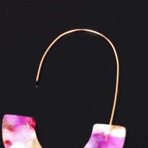 Acrylic Earrings Statement Tortoise Hoop Earrings Resin Wire Drop Dangle Earrings Fashion Jewelry For Women (pink)