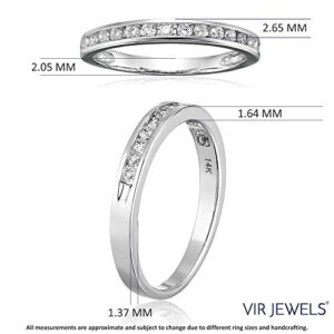 VIR JEWELS 1/4 carat (ctw) Diamond Wedding Anniversary Band for Women, Half Eternity Round Diamond Engagement Ring 14K White Gold Channel Set 0.25 cttw, Size 7.5