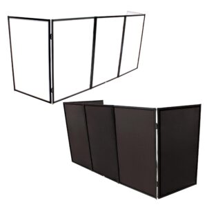 prox xf-5x3048b 5 panel black frame dj facade w-stainless quick release 180 deg. hinges