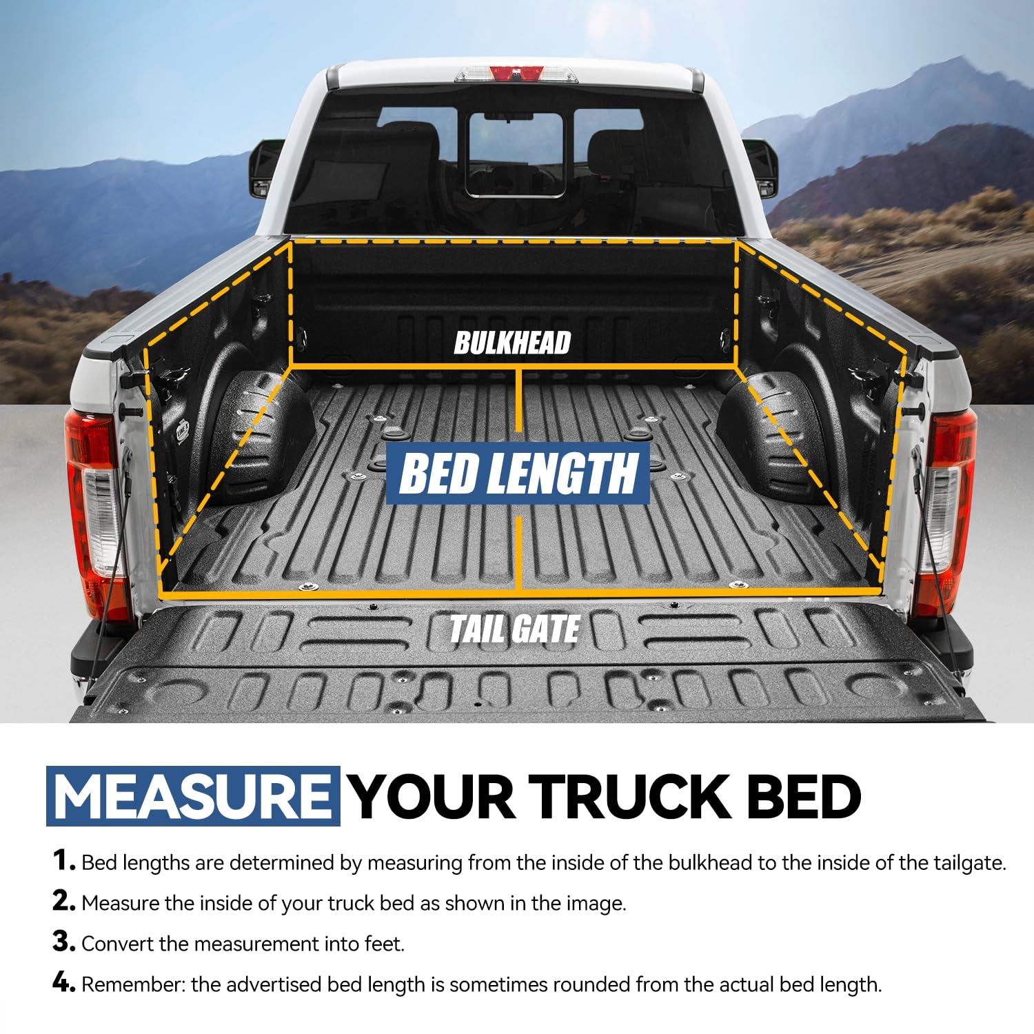 Auto Dynasty [New Upgrade Model] FRP Hard Solid Tri-Fold Adjustable Truck Tonneau Cover Compatible with Ford F250 F350 F450 Super Duty Dually 6.8Ft Fleetside Beds 1999-2016, Black Powdercoated