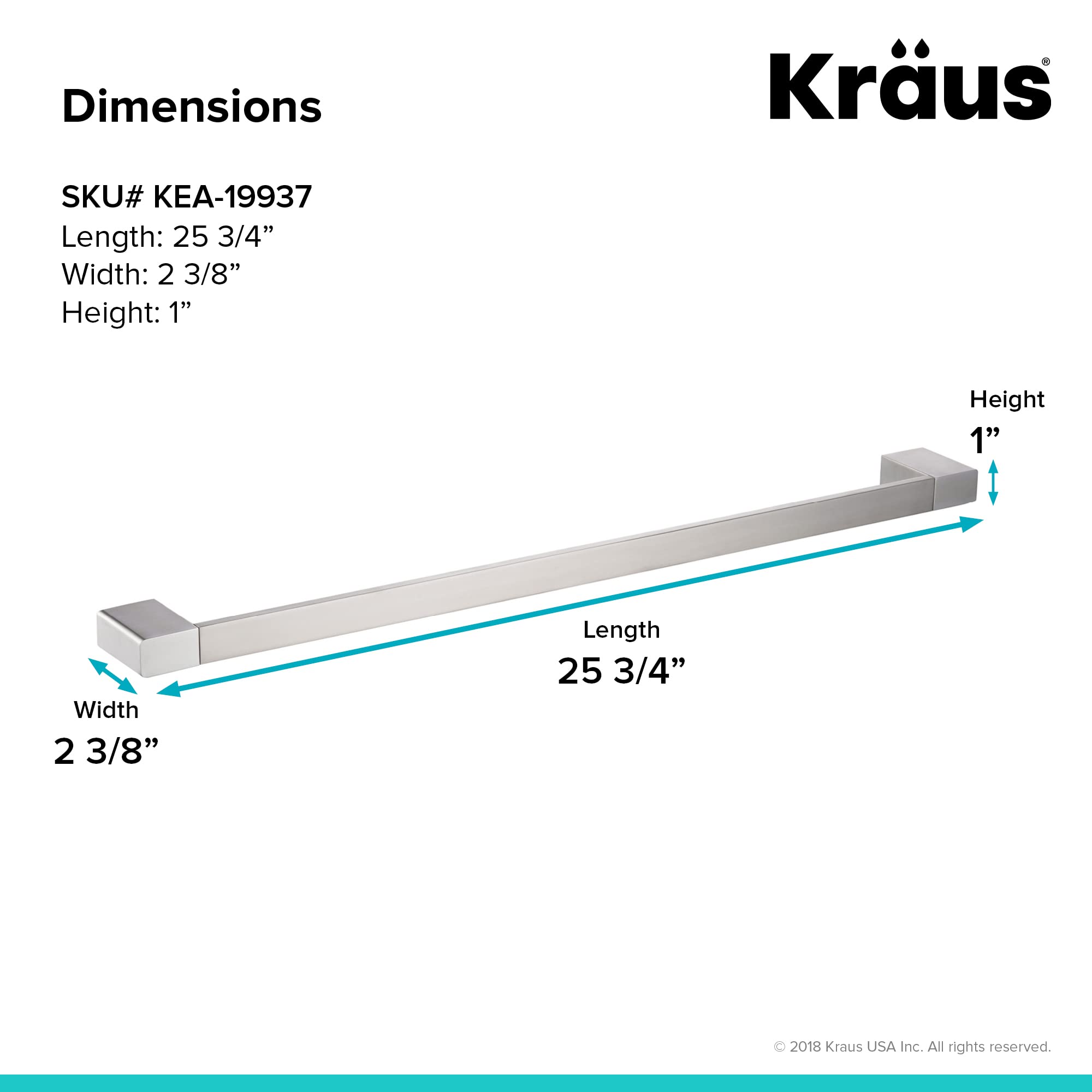 Kraus KEA-19937BN Stelios 24-inch Bathroom -Towel Bar, Brushed Nickel