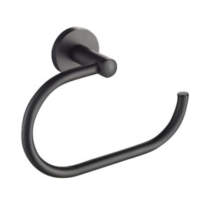 kraus elie bathroom -towel ring, matte black finish, kea-18825mb