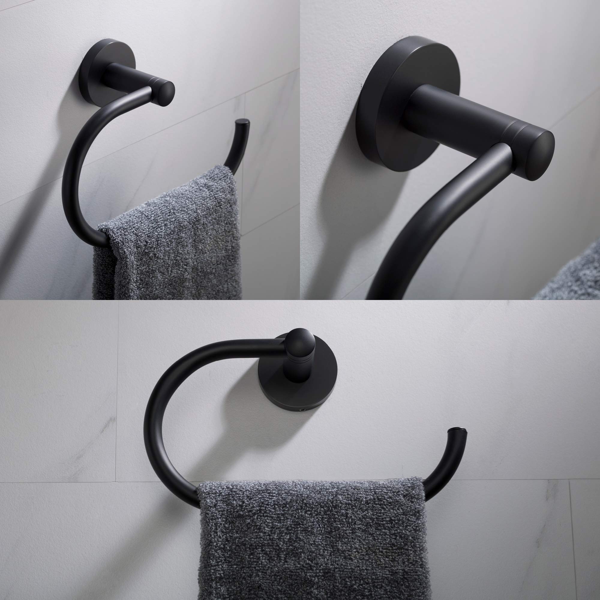 KRAUS Elie Bathroom -Towel Ring, Matte Black Finish, KEA-18825MB