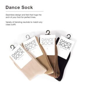 Natalie Dancewear Womens Skin Tone Ankle Dance Socks Black NSOCK