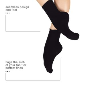 Natalie Dancewear Womens Skin Tone Ankle Dance Socks Black NSOCK