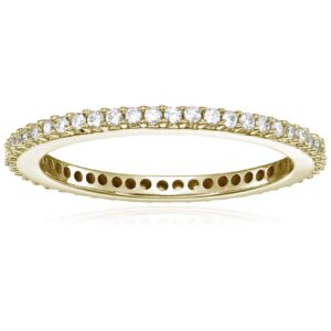 vir jewels 1/2 cttw diamond eternity ring for women, wedding band in 14k yellow gold prong set, size 10