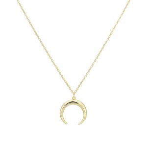 moon necklace for women gold necklaces for women - 18k gold - crescent moon necklace - half moon necklace - double horn necklace - gold crescent necklace - dainty necklace (gold)