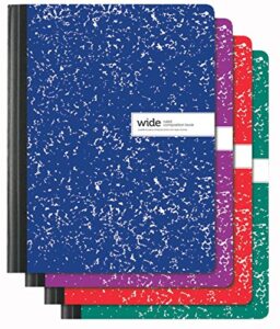 office depot brand color marble composition book, 7 1/2in x 9 3/4in, wide ruled, 100 sheets, assorted colors (no color choice)