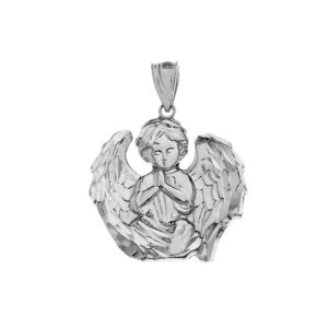 elegant 925 sterling silver guardian angel charm praying pendant