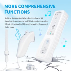 2 Pack Wii Remote with Wii Motion Plus Inside | Shock Wii Nunchuk Controller | Compatible Nintendo Wii, Wii U