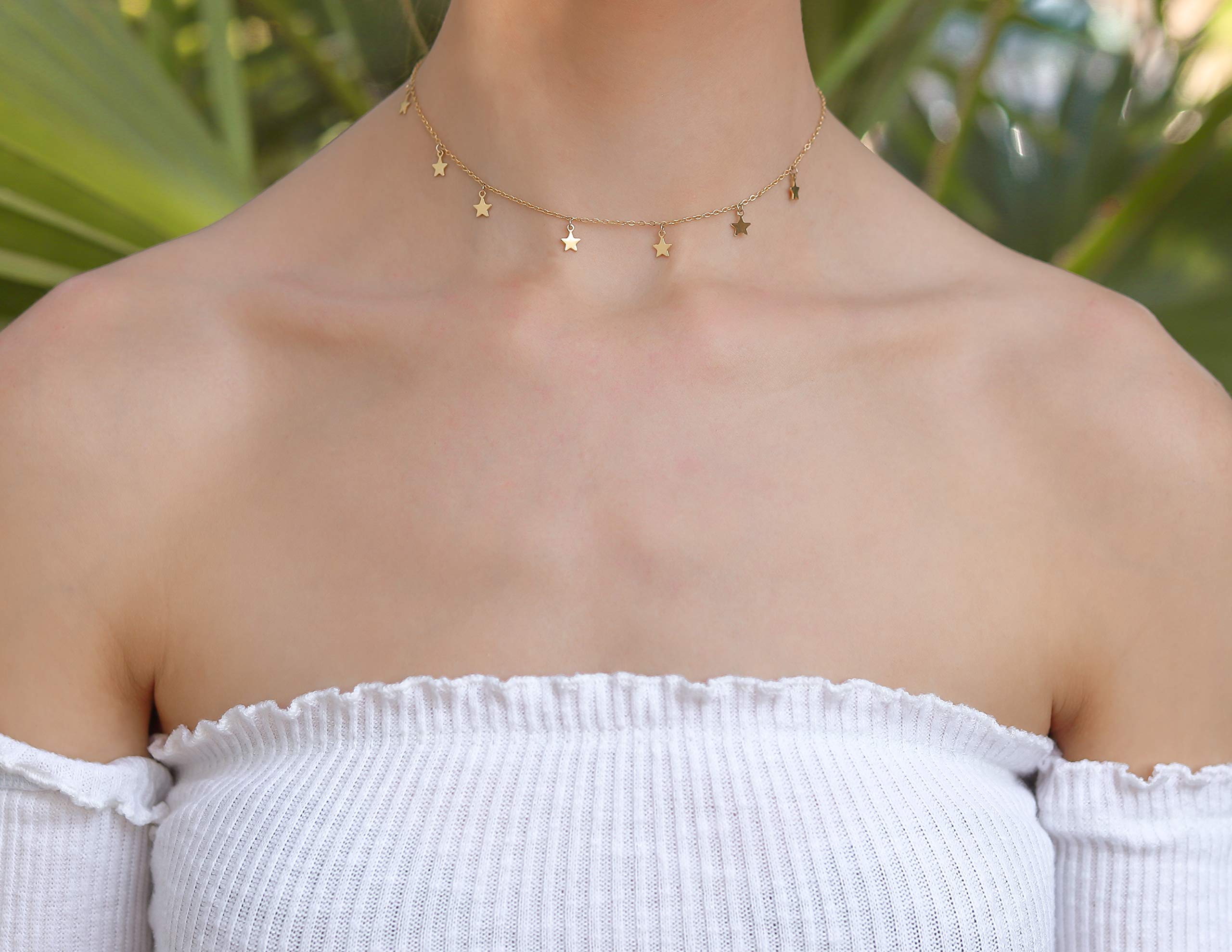 Star Choker Necklace (Yellow Gold)