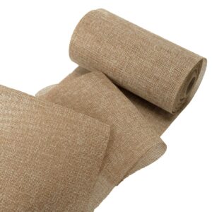 tableclothsfactory 6" x10 yards natural polyester fine rustic burlap jute roll for wedding event party decorations diy arts and crafts