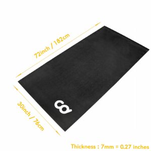 CyclingDeal Bike Trainer Floor Mat - Compatible with Indoor Exercise Stationary Bike Treadmill Elliptical Waterproof Gym Flooring Equipment - Indoor Cycle Stepper - Soft 30" x 72" (76 x 183cm)