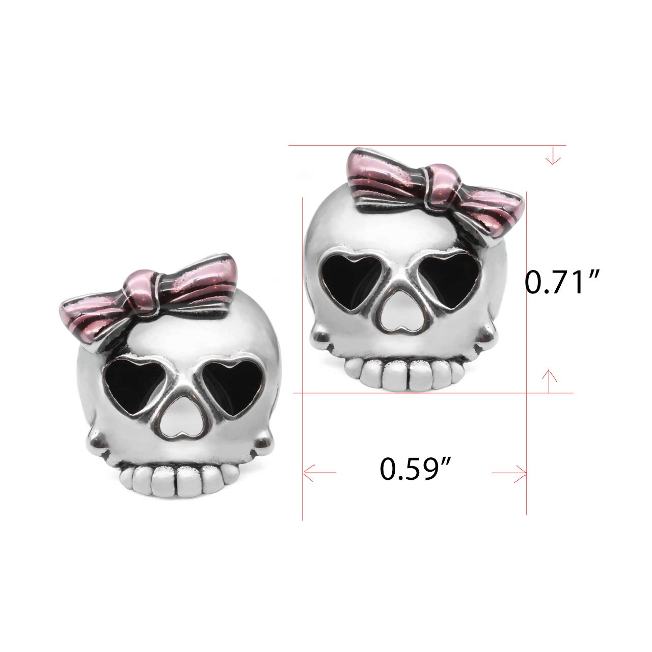 Controse Bejeweled Badass in Pink Skull Earrings