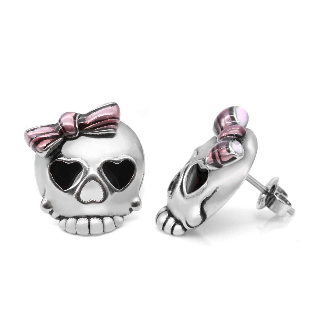 Controse Bejeweled Badass in Pink Skull Earrings