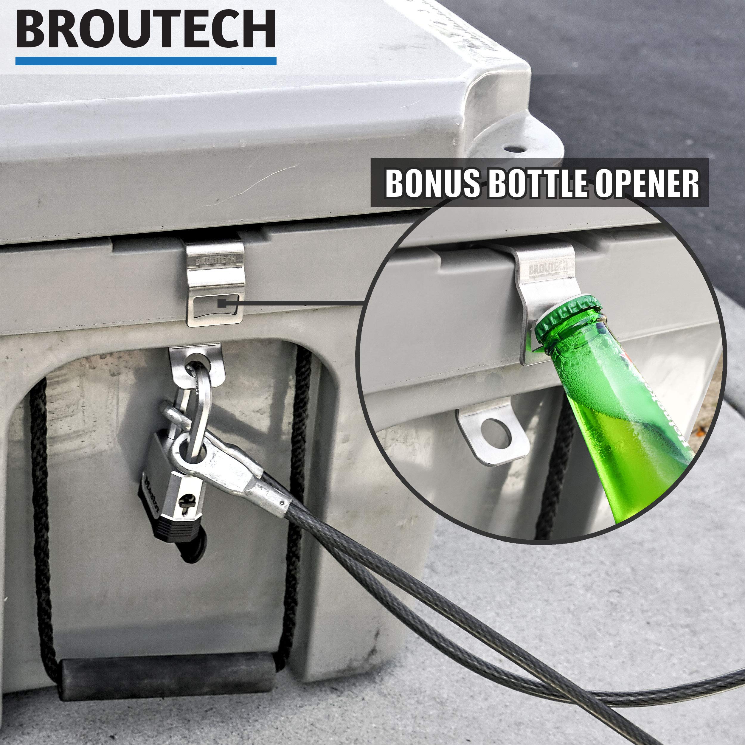 Broutech Cooler Lock Bracket Built-in Bottle Opener in Stainless Steel - N/A