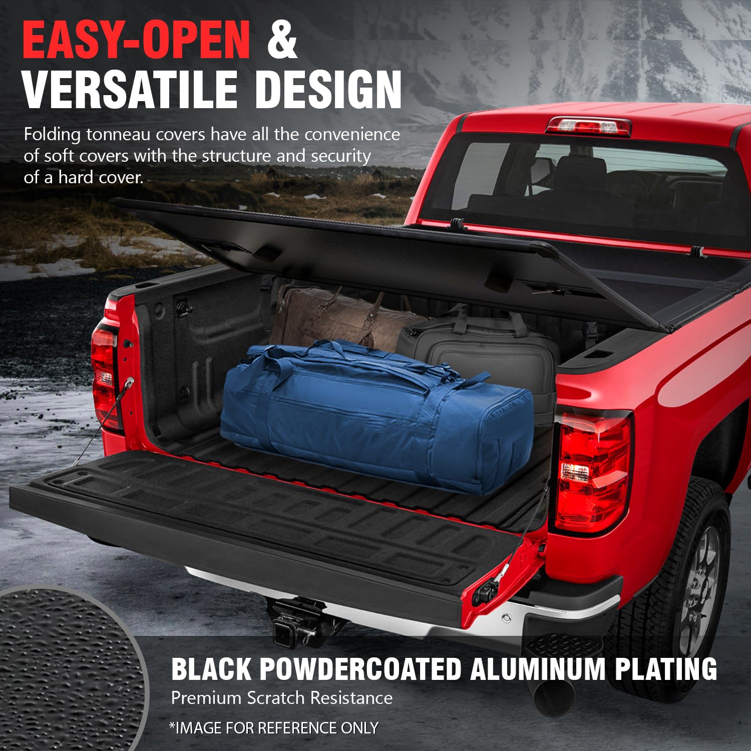 DNA MOTORING New Upgrade Truck Bed Top Hard Solid Tri-Fold Tonneau Cover Compatible with 15-20 Ford F150 6.5Ft Bed, TTC-HARD-014