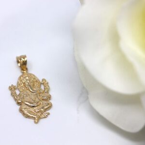 CaliRoseJewelry 10k Hindu Lord Ganesh Ganesha Elephant Hindu God of Fortune Charm Pendant in Yellow Gold