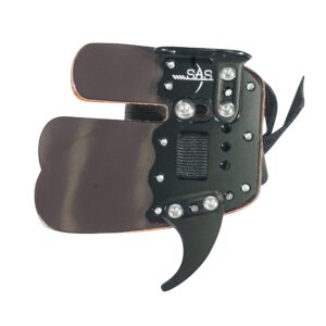 southland archery supply sas elite aluminum suede and leather finger tab (black, medium)