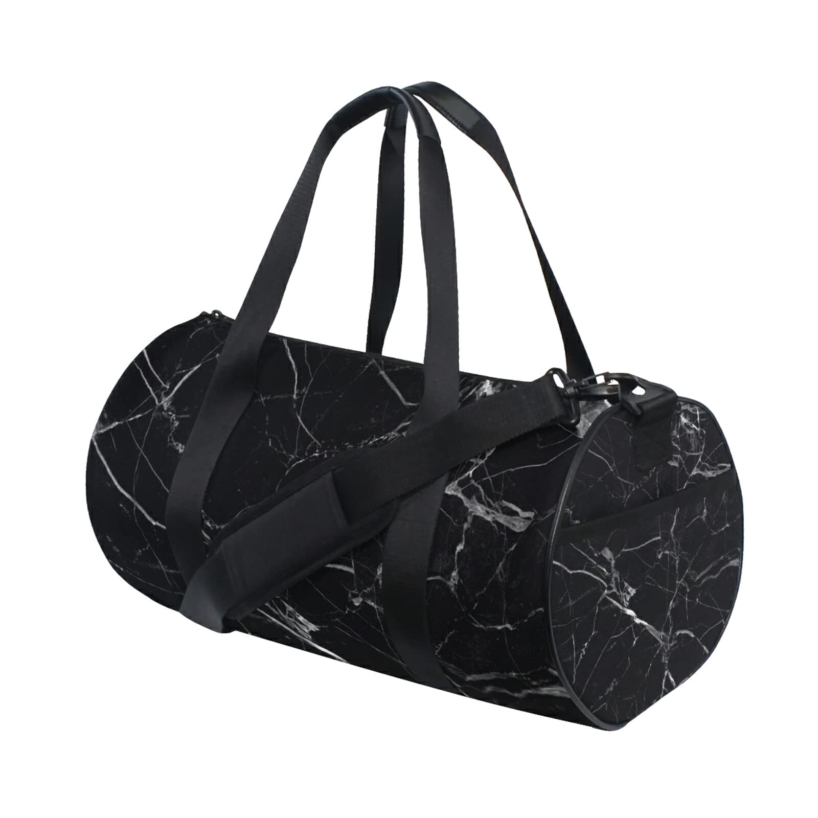 Black Marble Duffel Bag,Canvas Travel Bag for Gym Sports and Overnight