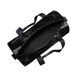 Black Marble Duffel Bag,Canvas Travel Bag for Gym Sports and Overnight