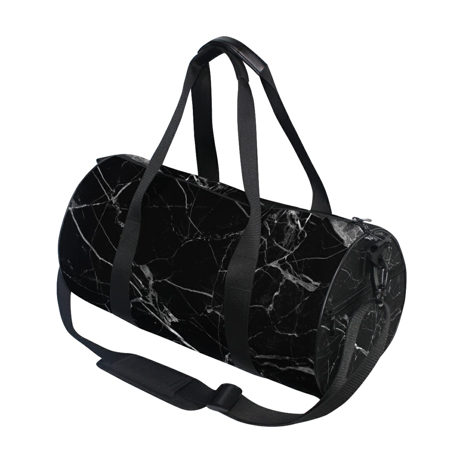 Black Marble Duffel Bag,Canvas Travel Bag for Gym Sports and Overnight