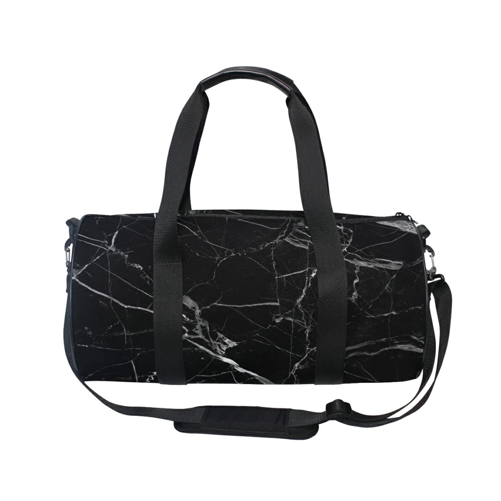 Black Marble Duffel Bag,Canvas Travel Bag for Gym Sports and Overnight