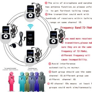 EXMAX® EX-100 Wireless Tour Guide System Microphone Earphone Assisted Listening for Church Translation Private Silent Conference Travel City Tour (1 Transmitter 10 Receivers 16-port USB Charging Base)