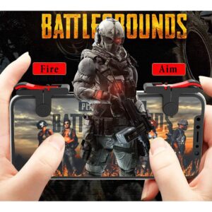 Newseego Mobile Game Controllers, Phone Triggers for Mobile Phone, Shooter Sensitive Controller Joysticks Gamepad for Knives Out/Rules of Survival(1 Pair Triggers + 3 in 1 Portable Gamepad)