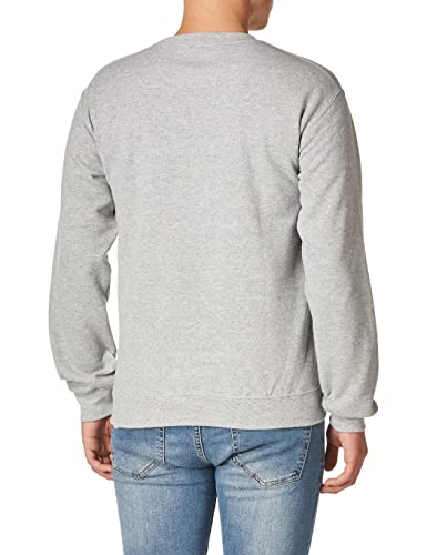 Hybrid Apparel Men's Ugly Christmas Crew Sweatshirt, Cat Attack/Heather Grey, Medium