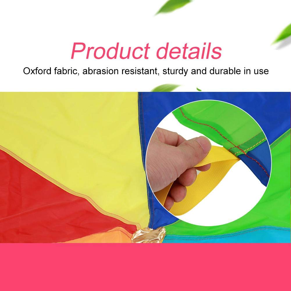 Kids Parachute Giant Multicolored Kids Play Parachute Canopy with 16 Handles Indoor & Outdoor Games and Exercise Toy Promote Teamwork Fitness Social Bonding(3.6m/142in)