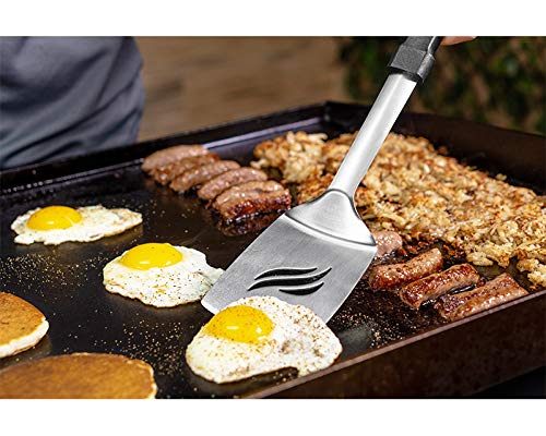 Blackstone 5051 Griddle Accessories Set Heat Resistant 6 Piece Stainless Steel Outdoor Indoor Grilling Utensils Hibachi Tools Kit-16, 16 Inch Tongs, Fork, 16” Ladle, 2 Extra-Long Spatula