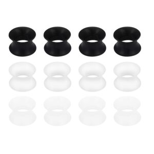 cisyozi 00g plugs gauges tunnels earrings ultra thin silicone plastic ear skin flexible flesh clear tunnel expander stretching gauge earlets plugs gauges kit earlets retainer for women men 00g(10mm)