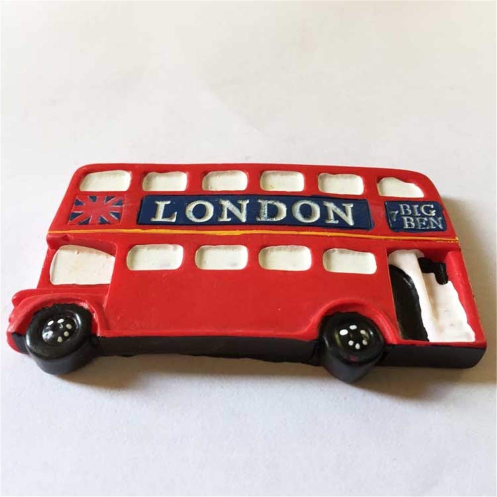 Fridge Magnet Red Bus London England 3D Resin Handmade Craft Tourist Travel City Souvenir Collection Letter Refrigerator Sticker