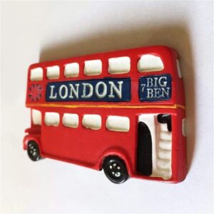 Fridge Magnet Red Bus London England 3D Resin Handmade Craft Tourist Travel City Souvenir Collection Letter Refrigerator Sticker